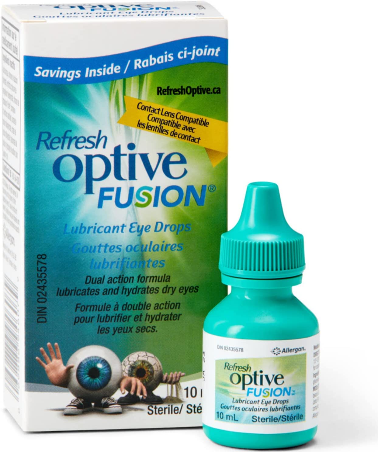 Refresh Optive Fusion Ophthalmic Solution, Dual-action Formula, Dry Eye ...