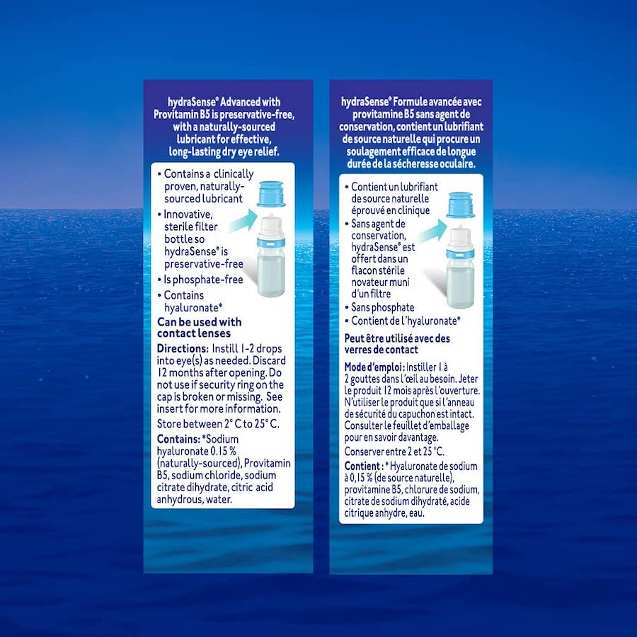 HydraSense Advanced Eye Drops, For Dry Eyes, Fast and Long Lasting ...