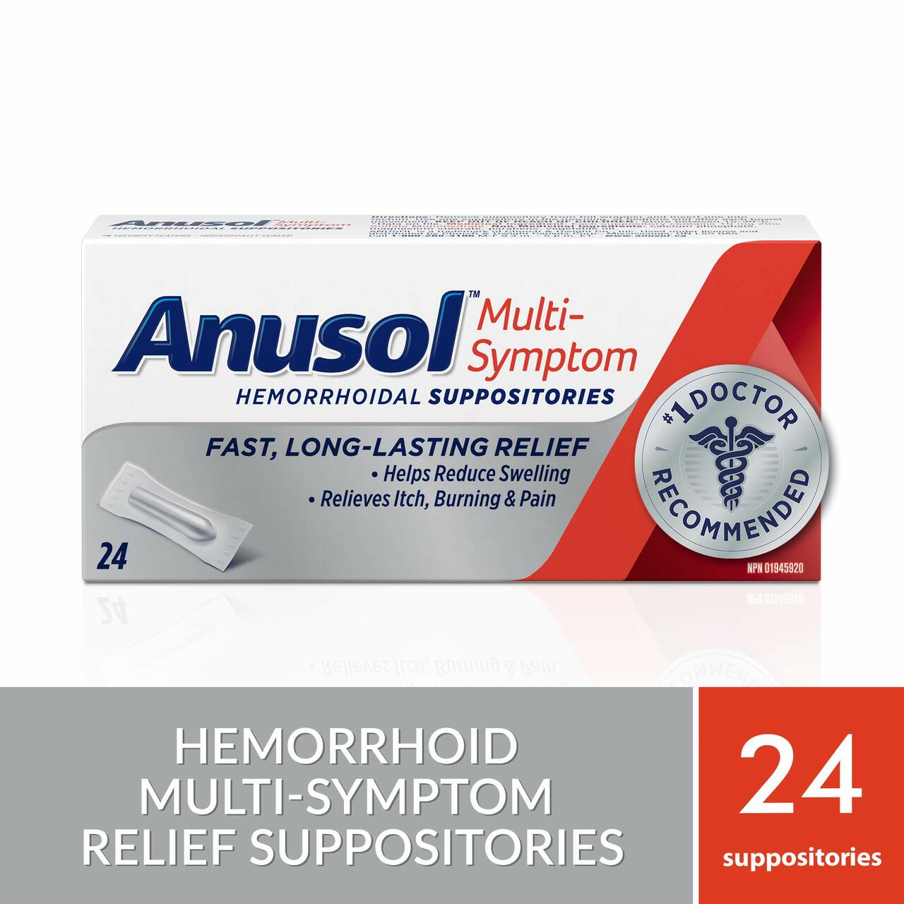 Anusol 24 Hemorrhoidal Suppositories For Pain Relief - Care and Shop