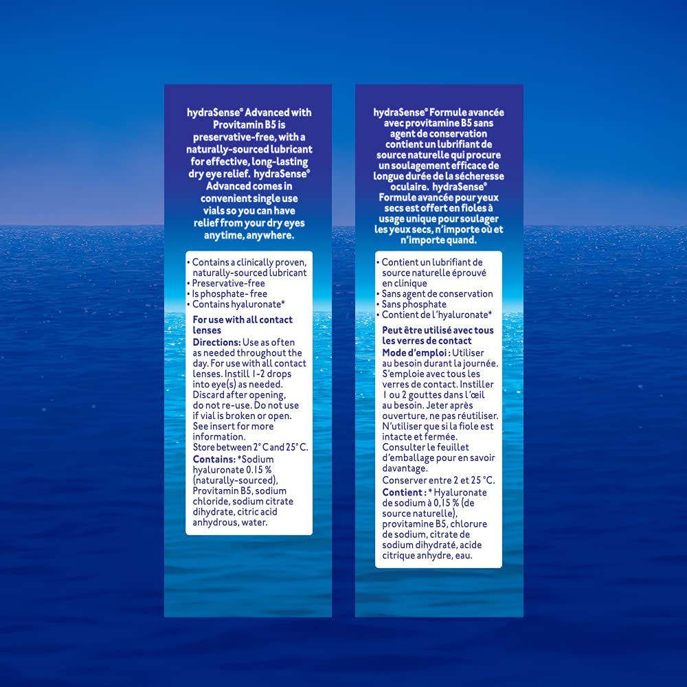 HydraSense Advanced Eye Drops Single Use Vials, Fast and Long-Lasting ...