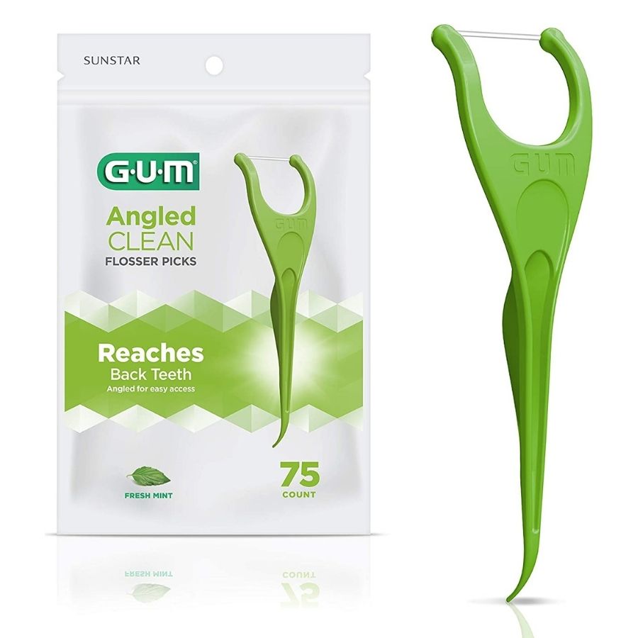 Gum Angled Flossers, Fresh Mint, Easy-Grip Handle, Dental String Floss ...