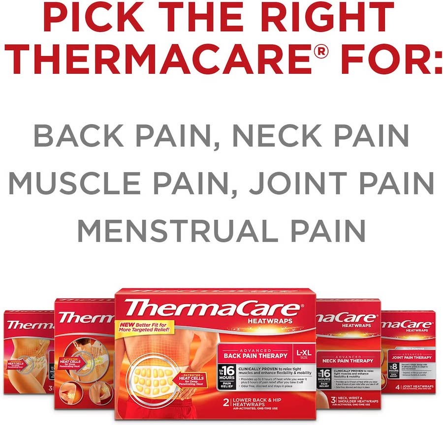 Robax ThermaCare Lower Back and Hip Pain Therapy Heat- Wraps - 6 Count ...