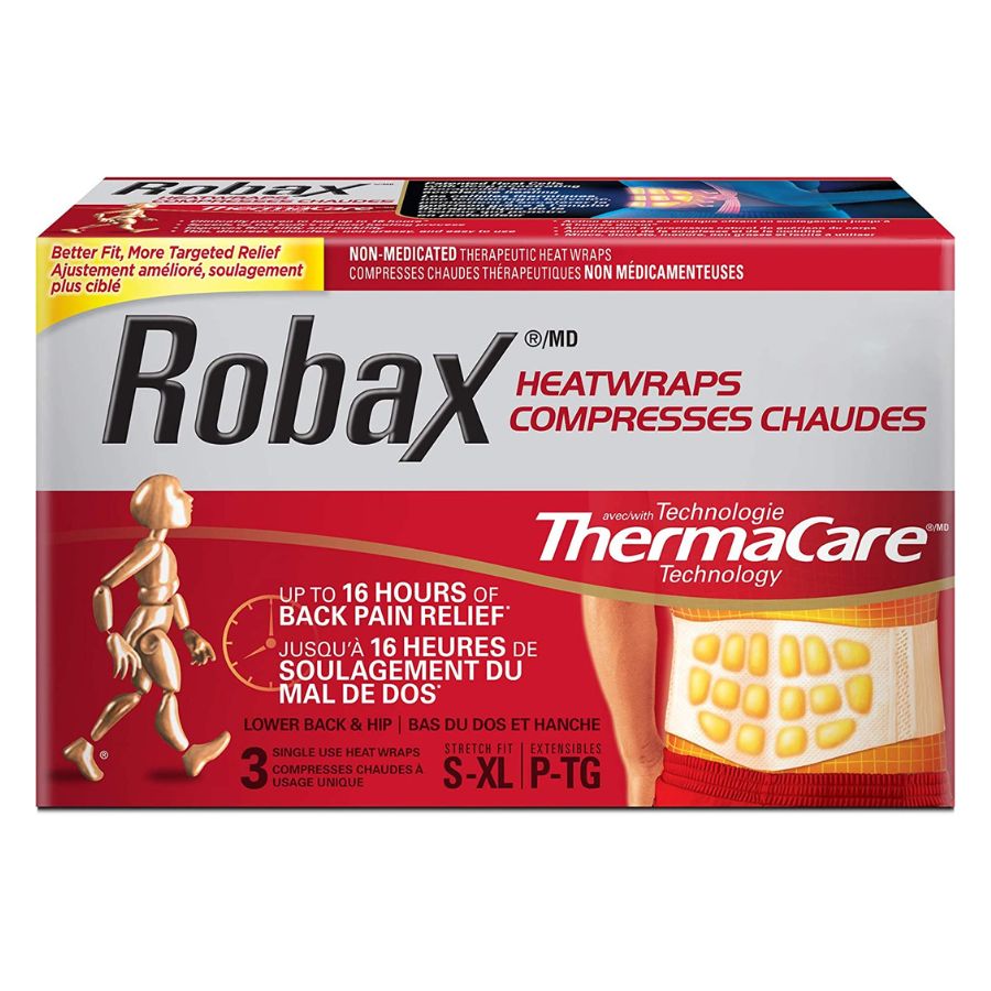 Robax HeatWraps (3 Count), Thermacare Lower Back & Hip, S - XL, Non ...