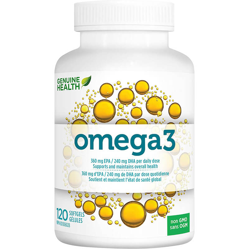 Genuine Health Omega3+, Omega Fish Oil Supplement, 360mg EPA, 240mg DHA ...