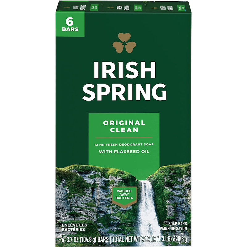 Irish Spring Original Clean Deodorant Bar Soap for Men 6 Pack - Care ...