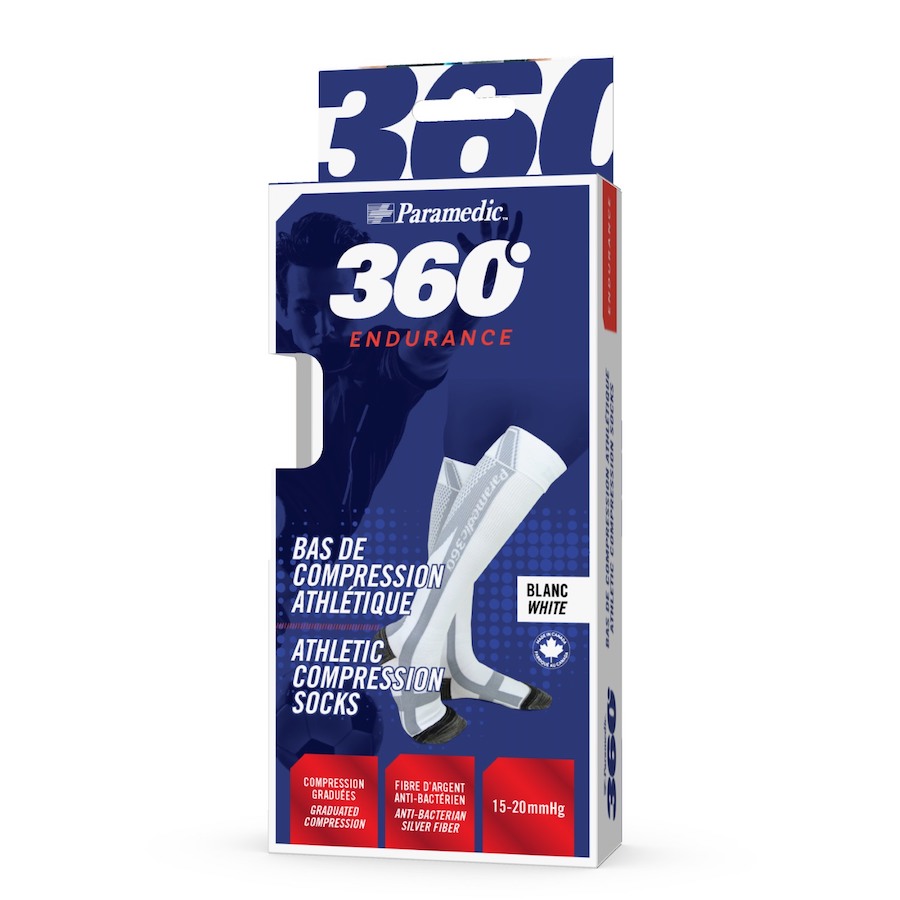 Paramedic Athletic compression socks white 999-8832 - Care and Shop