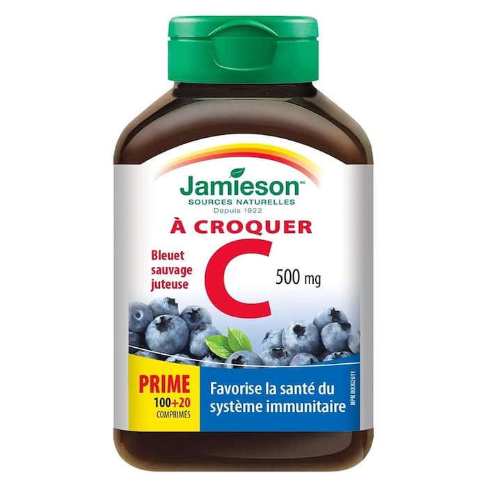 Jamieson Vitamin C Blueberry 500mg 120 Tablets - Care and Shop
