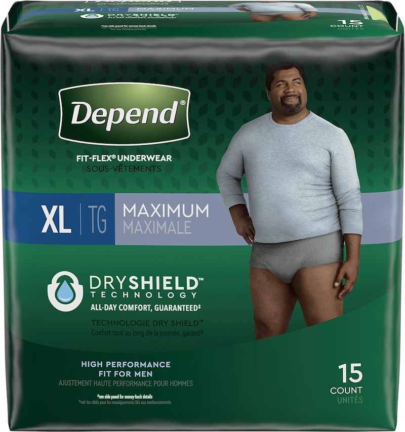 Depend FIT-FLEX Incontinence Underwear for Men Maximum Absorbency ...