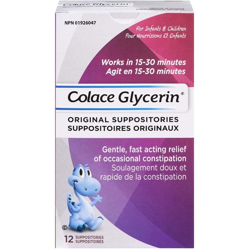 Colace Glycerin Suppositories - Childrens | Gentle Fast Acting Relief ...